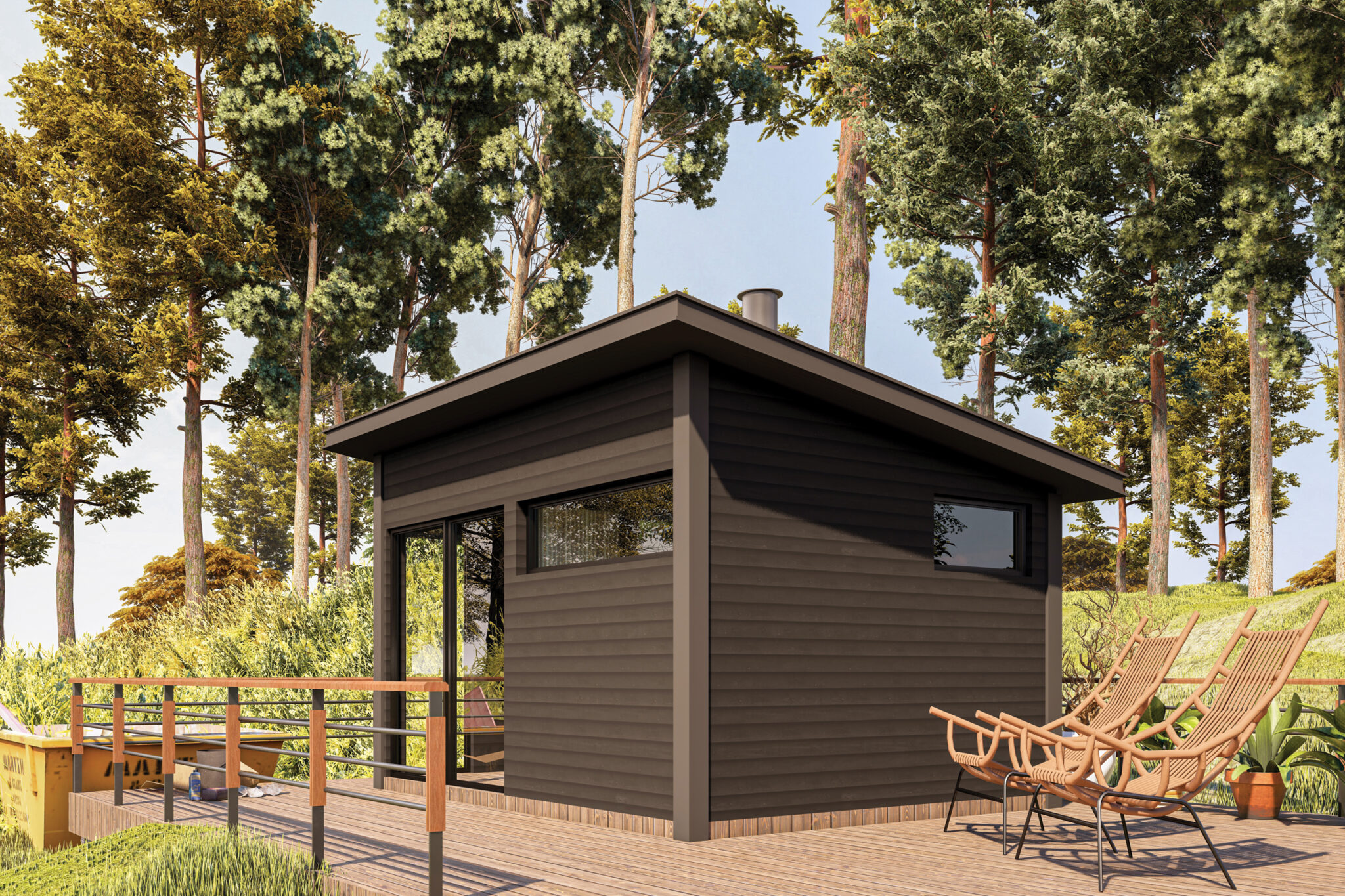 Pihasauna valmiina pihalle | Moderni ja kotimainen – Huone1